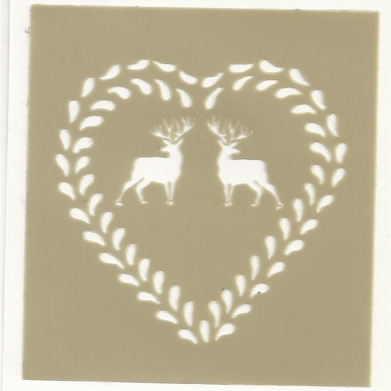 Pochoir Coeur Cerf 7,5*7,5 cm – Histoire de Pochoirs
